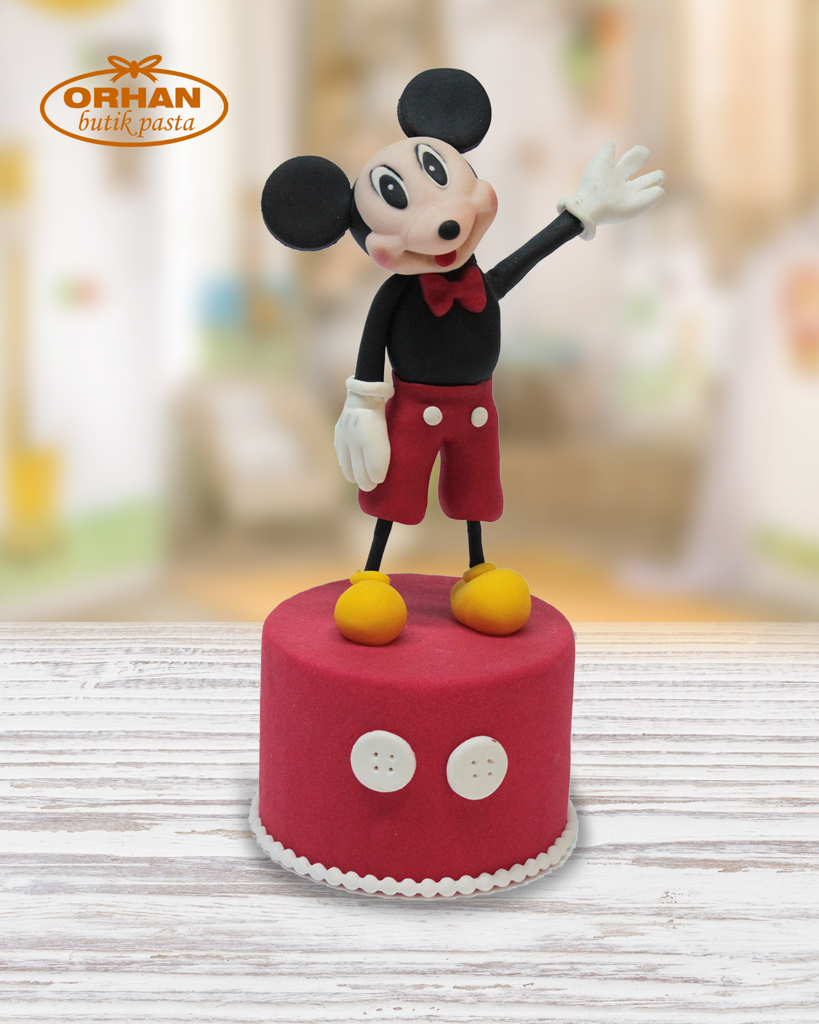 mickey Mouse Şekilli Tek Pasta